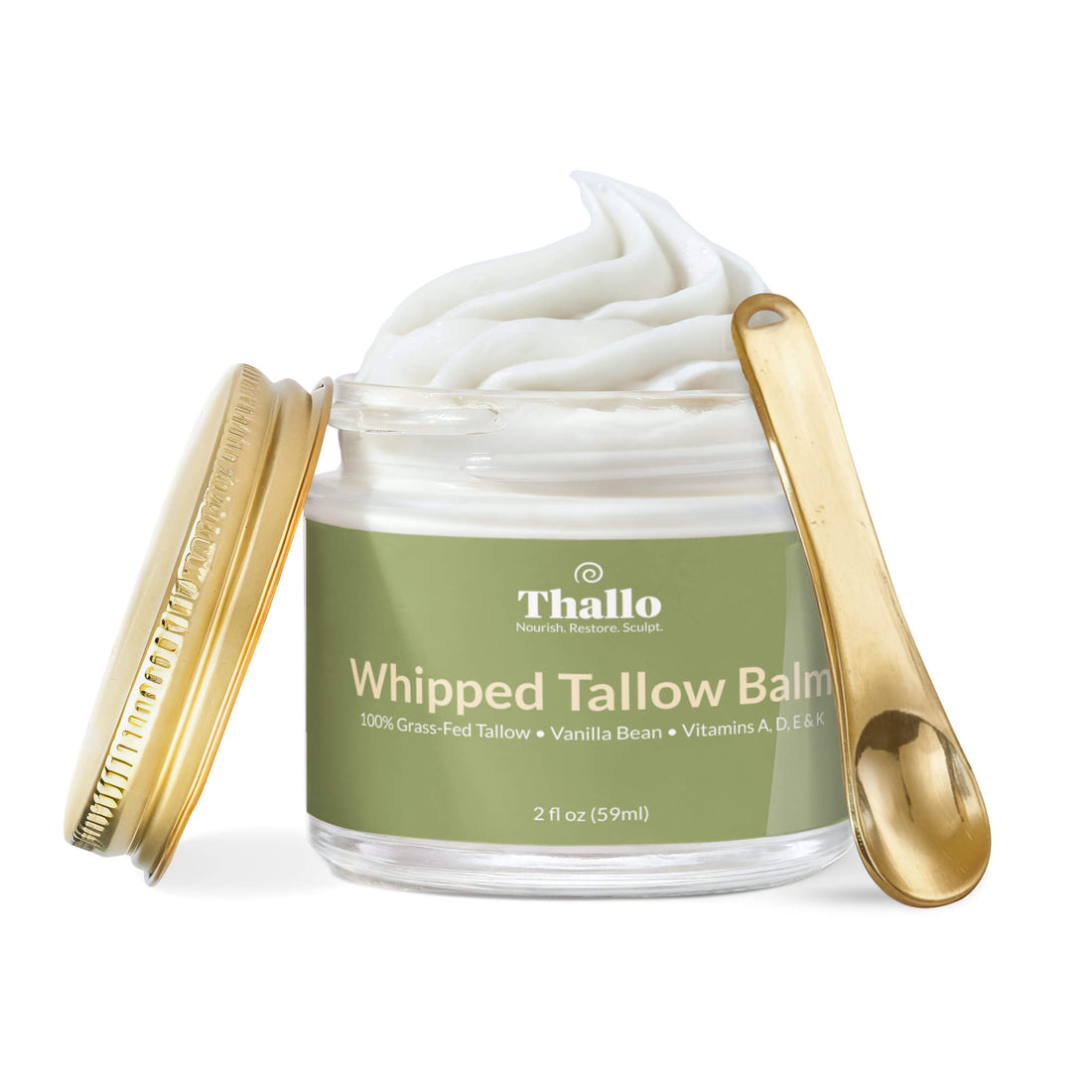 Thallo® Whipped Tallow Face Balm with Vanilla Bean (2oz) – Thallo® Skincare